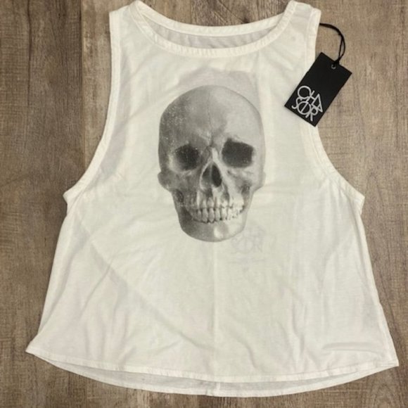 Chaser | Tops | Chaser Painted Skull Square Back Loop Tank | Poshmark